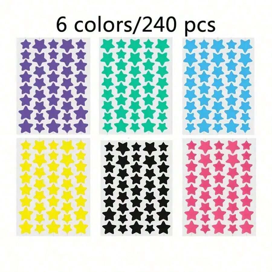 6pcs/Pack 240 Pcs Star Stickers, Halloween & Christmas Decoration ...