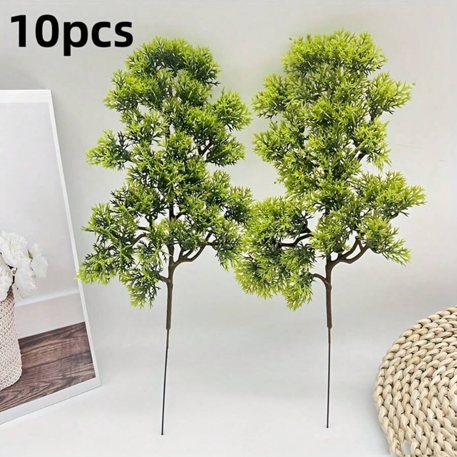 5pcs 3D Artificial Juniper Tree Plants, Plastic Landscape Scenery ...