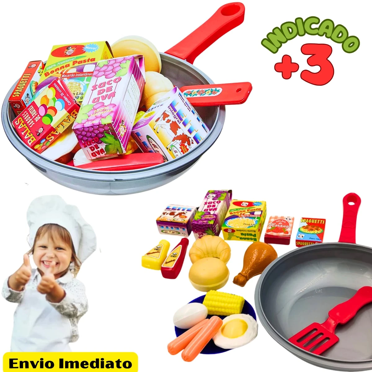 Children's Toy Kit Complete Kitchen Super Feirinha + Gourmet Frying Pan ...