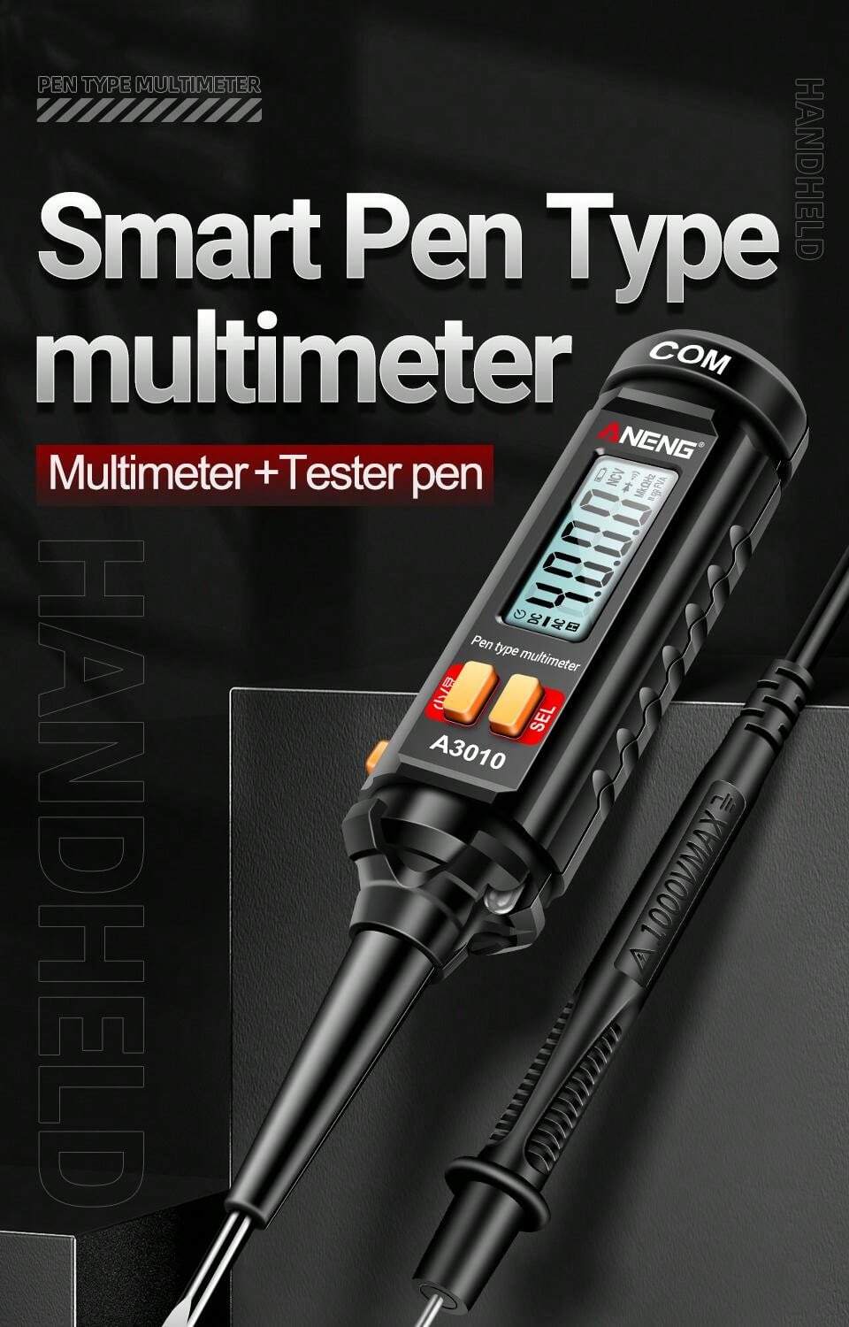 ANENG ANENG A3010 4000 Counts Pen-Type Multimeter True- Backlight Multi ...