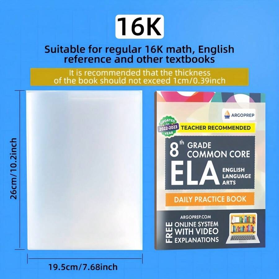 10-Pack PVC Clear A4 Size Book Sleeves - Reusable, Adjustable, Thicken ...