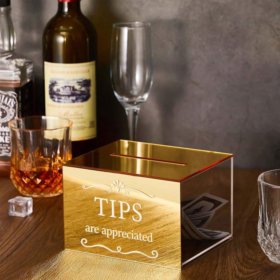 Tip Jars For Money Acrylic Tip Collection Box With Lock Donation ...