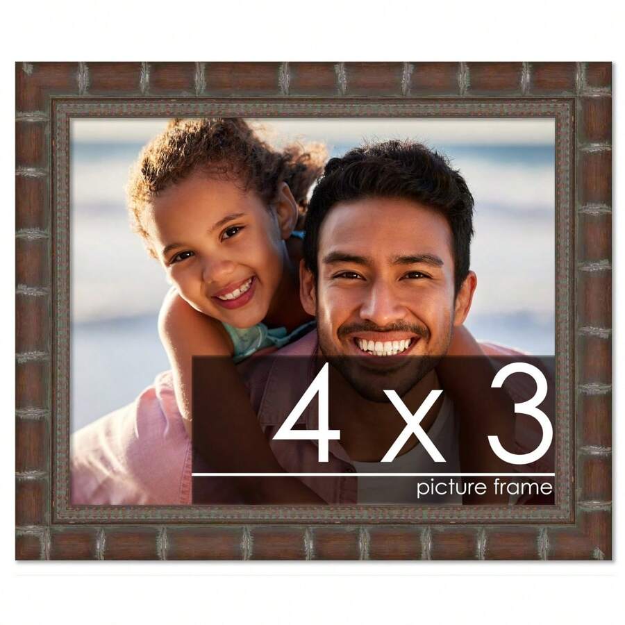 Custompictureframes.Com 4x3 Modern Bamboo Picture Frame UV Acrylic 5 ...