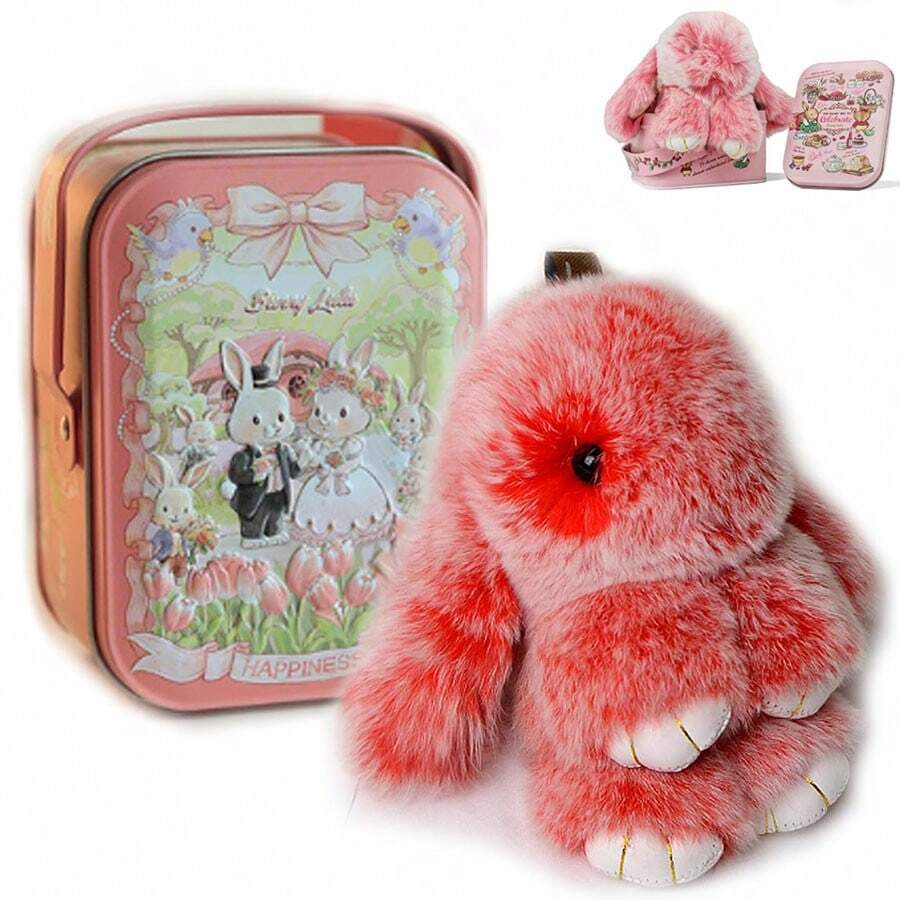 Plush Rabbit Key Chain, Soft Plush Mini Rabbit, Plush Rabbit Key Ring ...