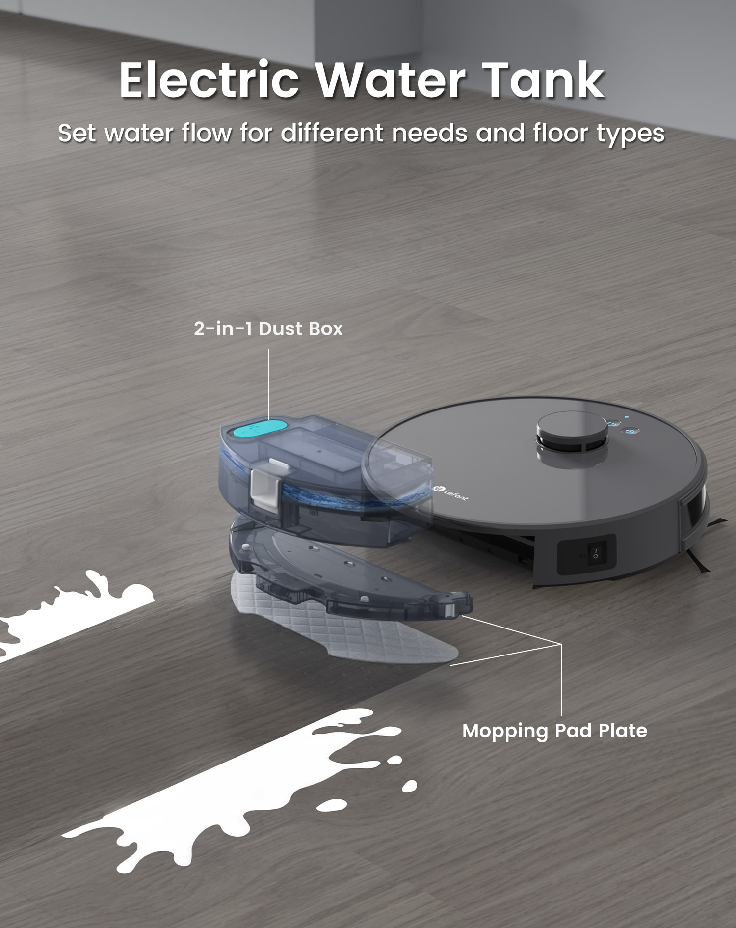 Lefant Lefant M1 Robot Vacuum Cleaner With Mop Room Mapping 4000Pa, LDS ...