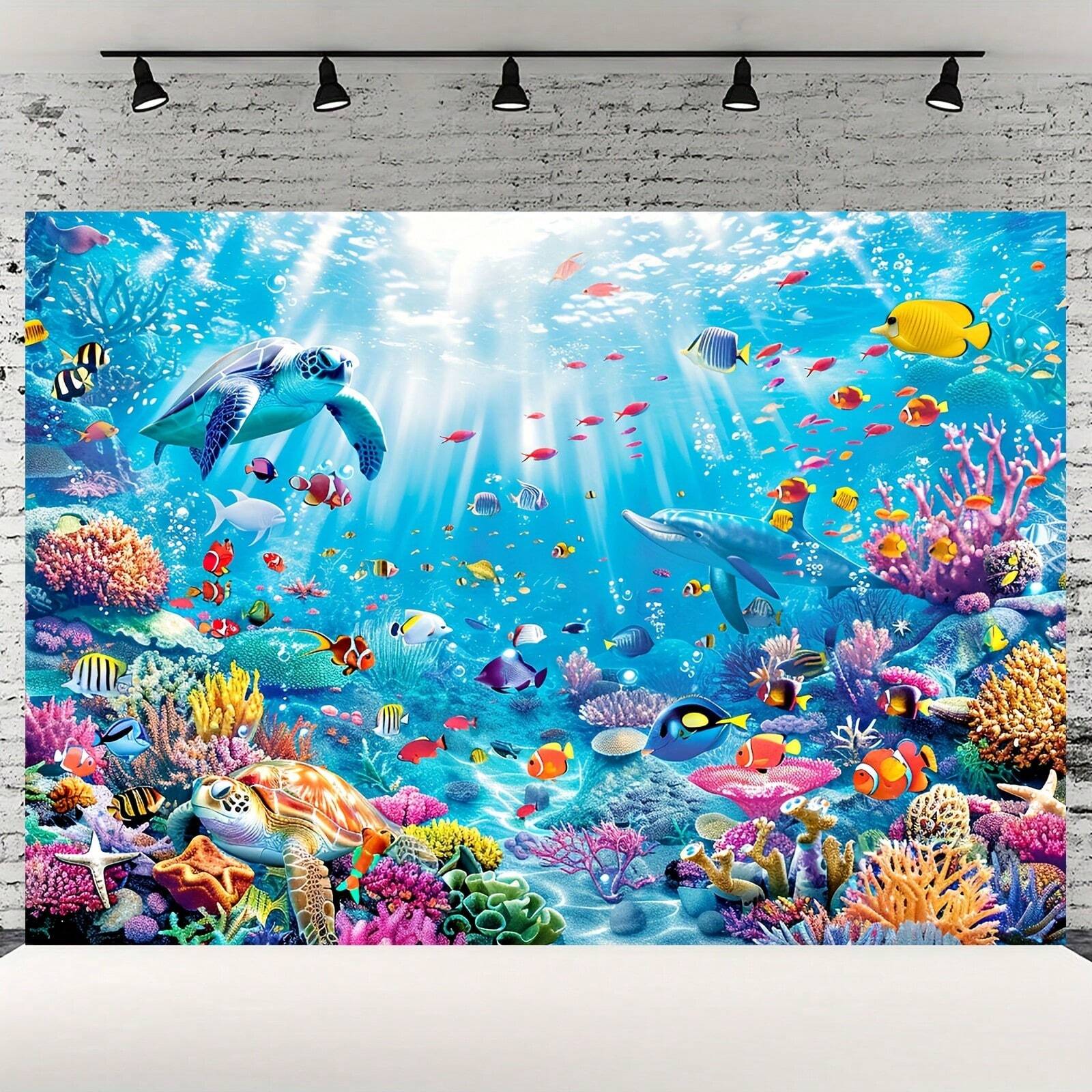 Underwater Paradise Photography Backdrop - Featuring Sea Turtles, Fish ...