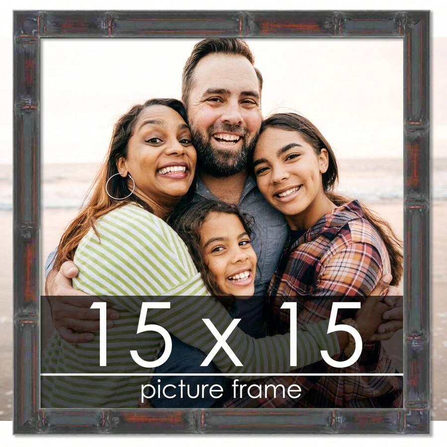 Custompictureframes.Com 15x15 Thin Bamboo Picture Frame UV Acrylic 2 ...