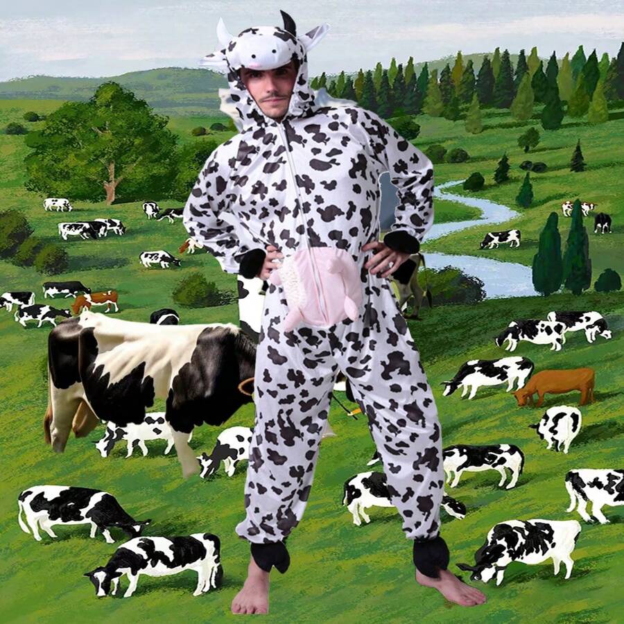 Adult Men Cow Pajamas Costume For Christmas Costumes | SHEIN EUR
