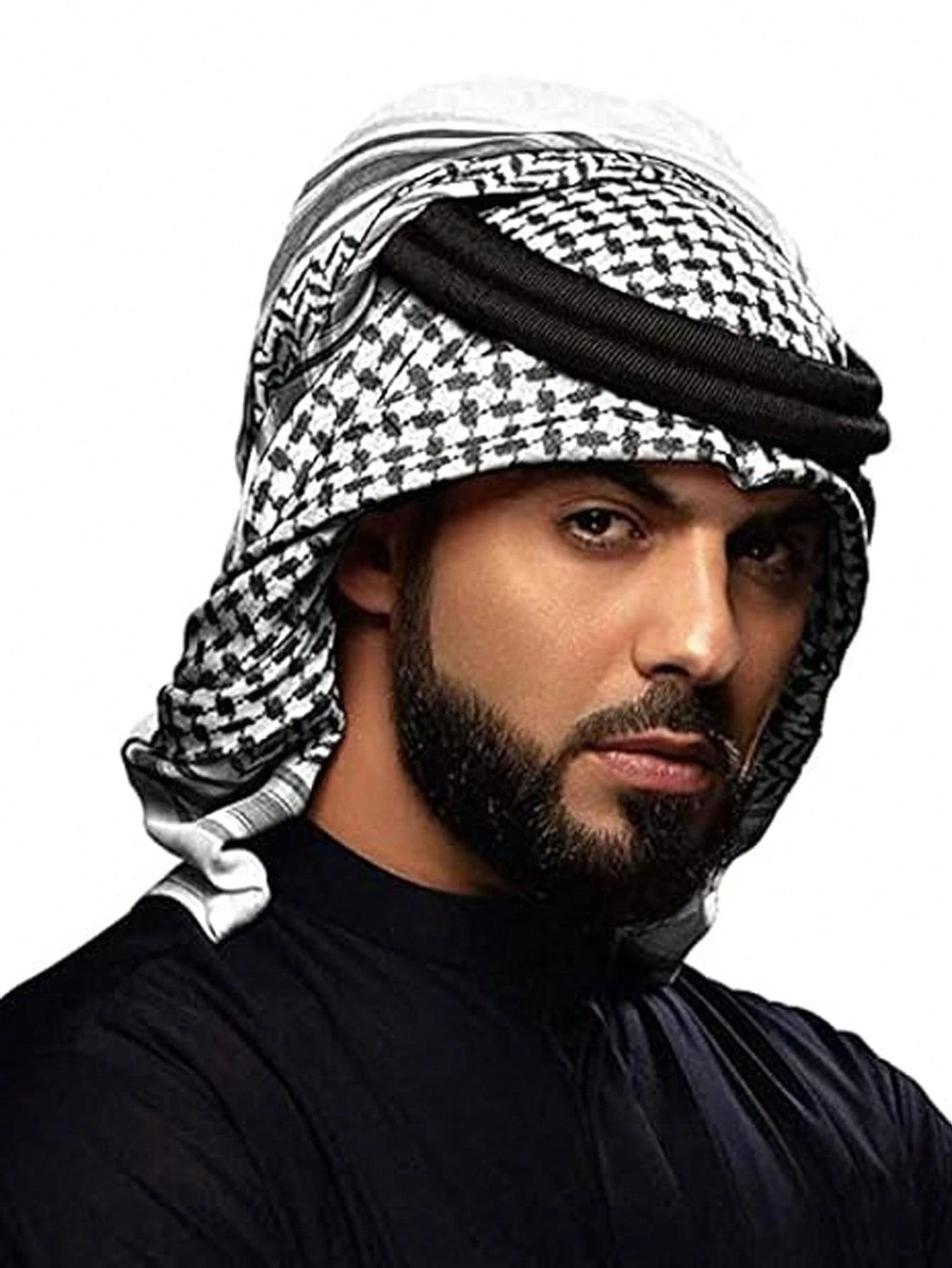 Adult Men's Classic Arabic Headdress, UAE Dubai Style Headband Scarf ...