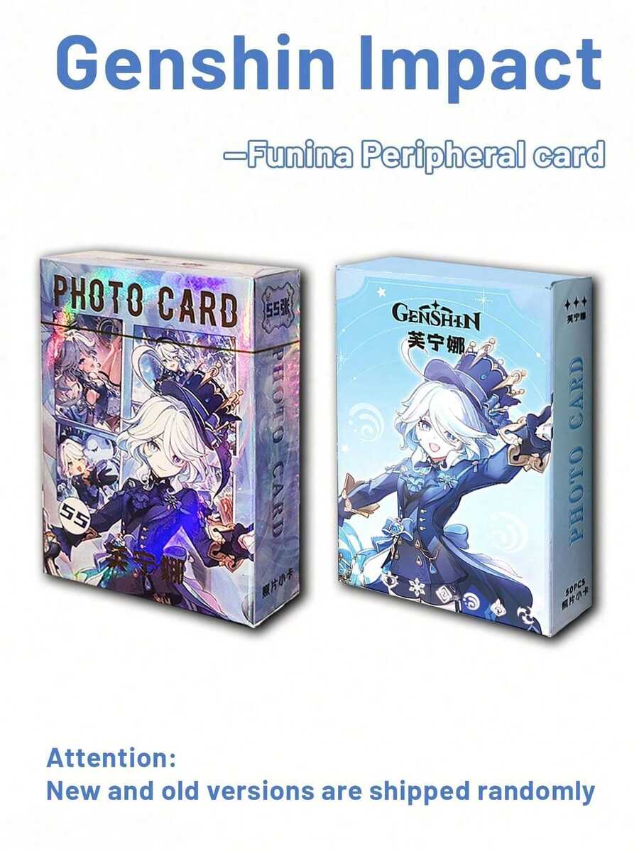 GENSHIN IMPACT 50/55pcs Anime Holographic Cards, Game Character ...