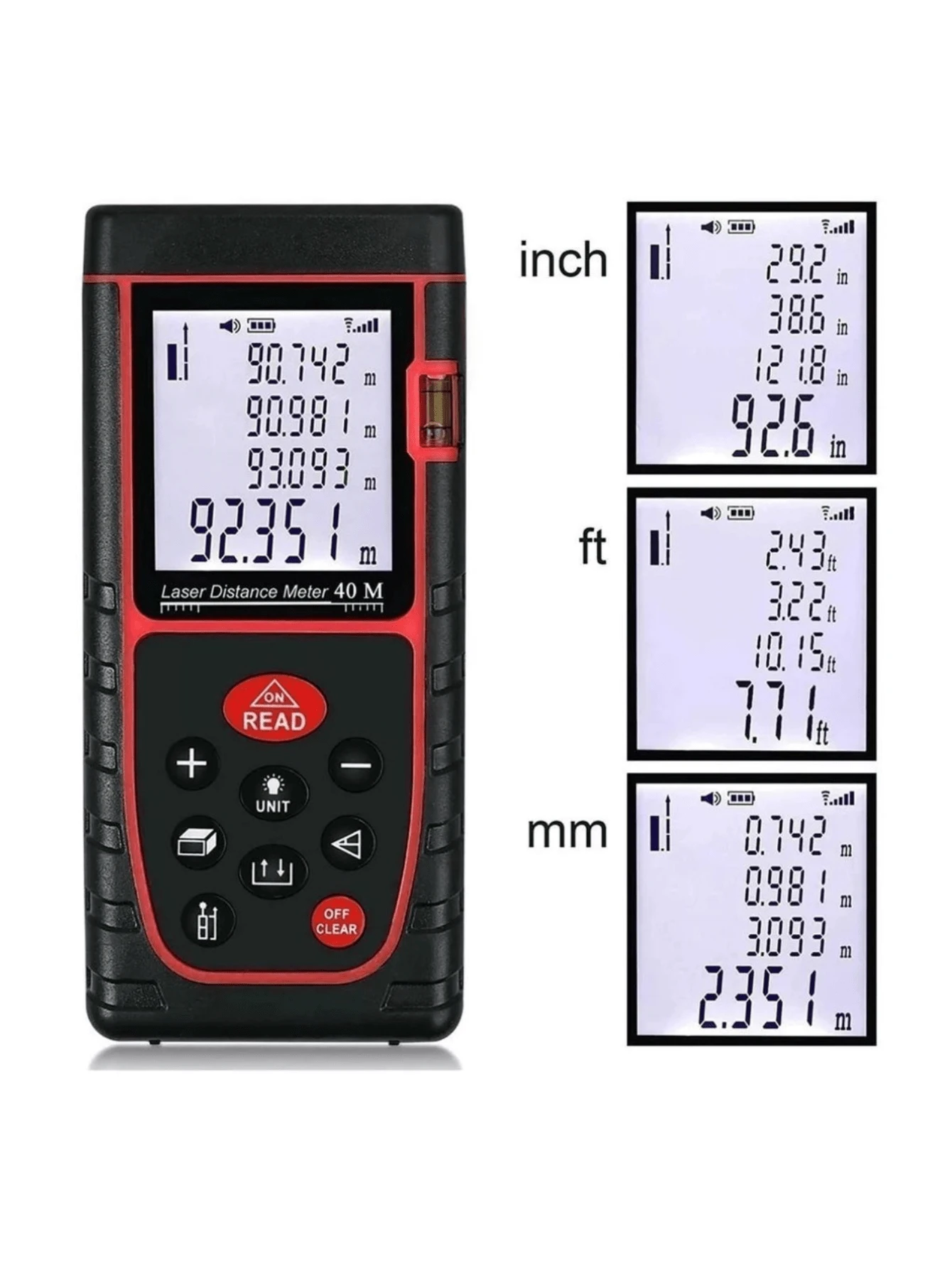 40m High Precision Laser Distance Meter M/In/Ft/Ft+In | Mode de Mujer ...