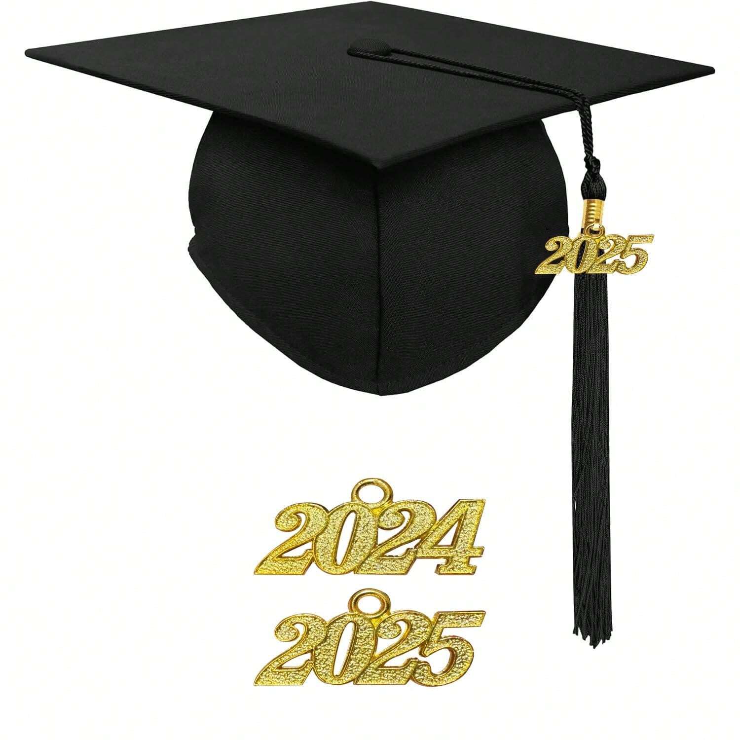 Graduation Matte Adult Cap With 2024 2025 Tassel Unisex Adjustable ...