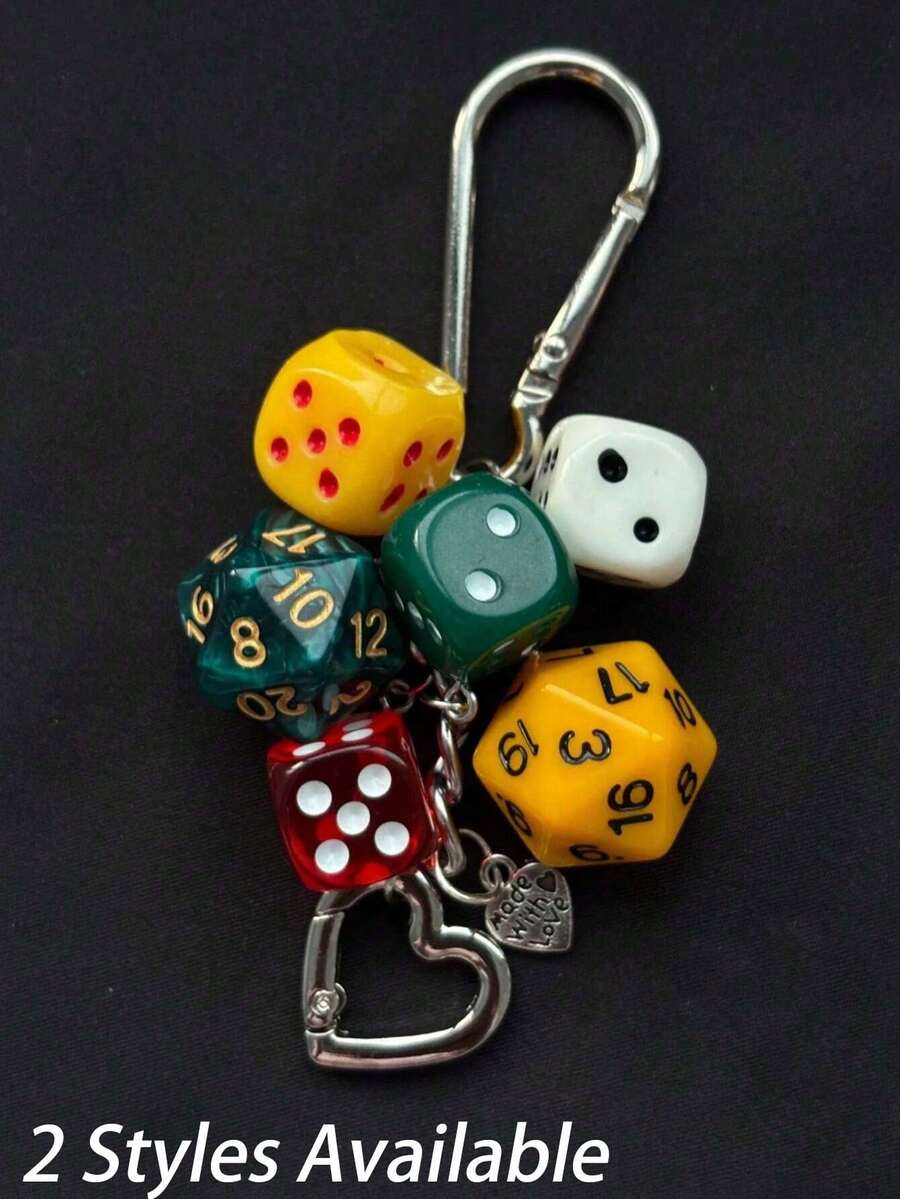 1pc Unisex Handmade Fate Dice Keychain Unique Subculture Y2K Style ...