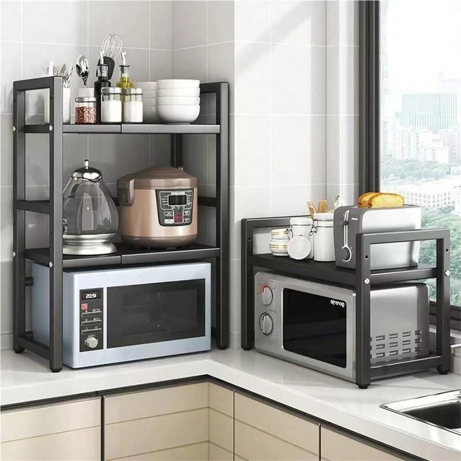 Microwave Oven Rack, Adjustable Kitchen Counter Space Saver Stand For ...