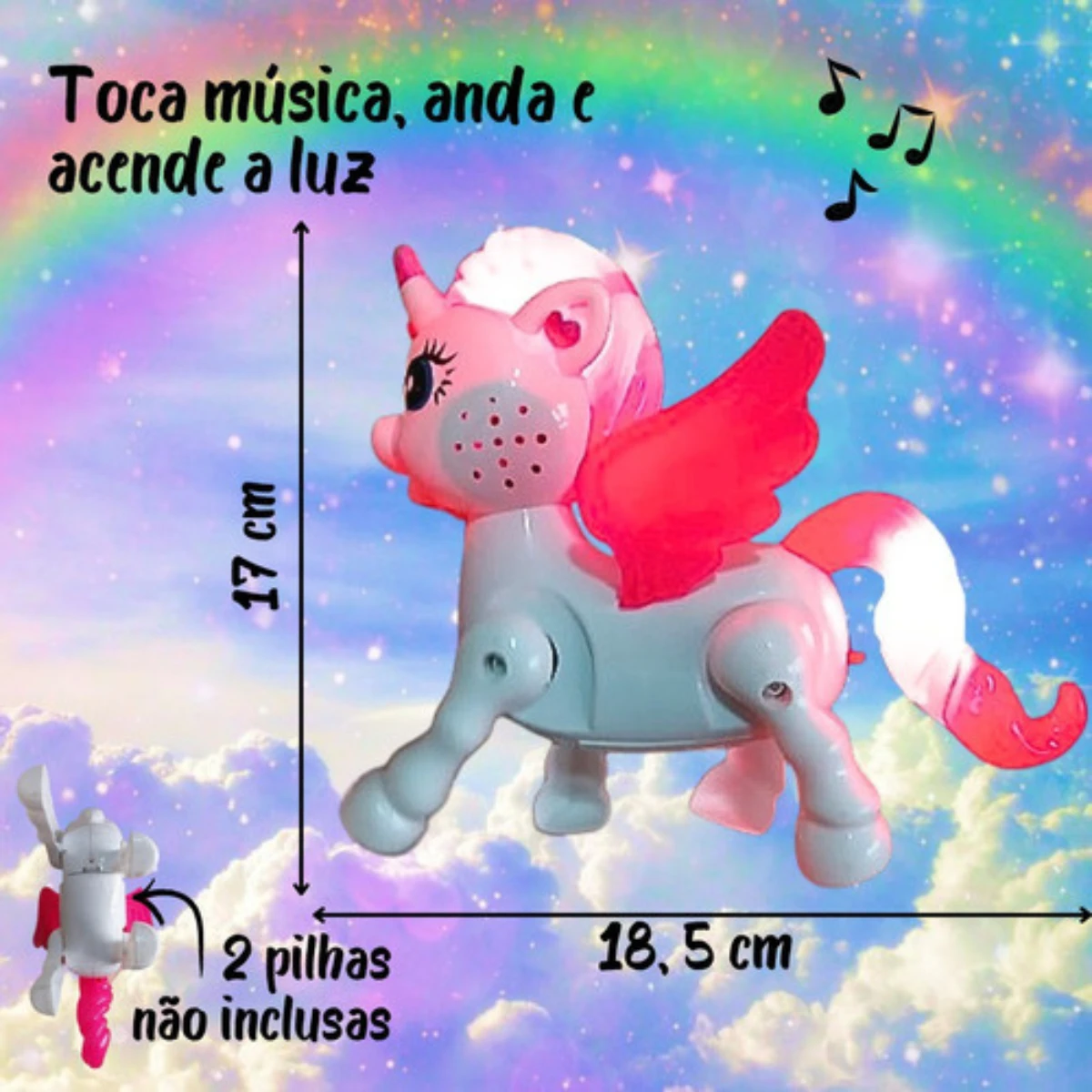 Unicórnio Pônei Cavalinho Brinquedo C/som Luz Anda Elétrico | SHEIN Brasil