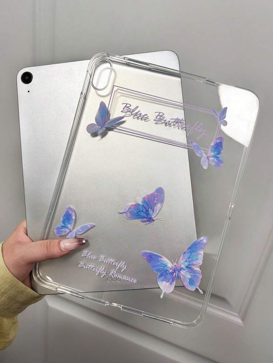 1pc Transparent Purple Butterfly Painted Lightweight Super Thin Soft ...