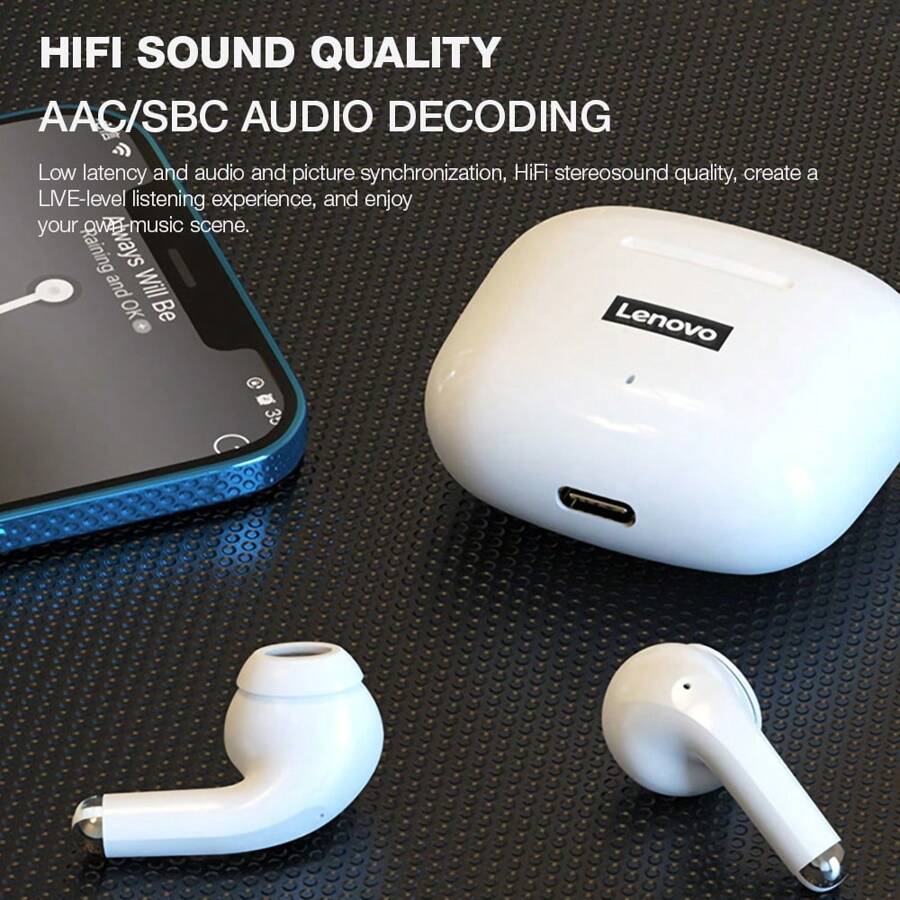 lenovo LP40 Pro TWS Draadloze Bluetooth V5.1-oortelefoons In-ear sporthoofdtelefoons Waterdicht ...