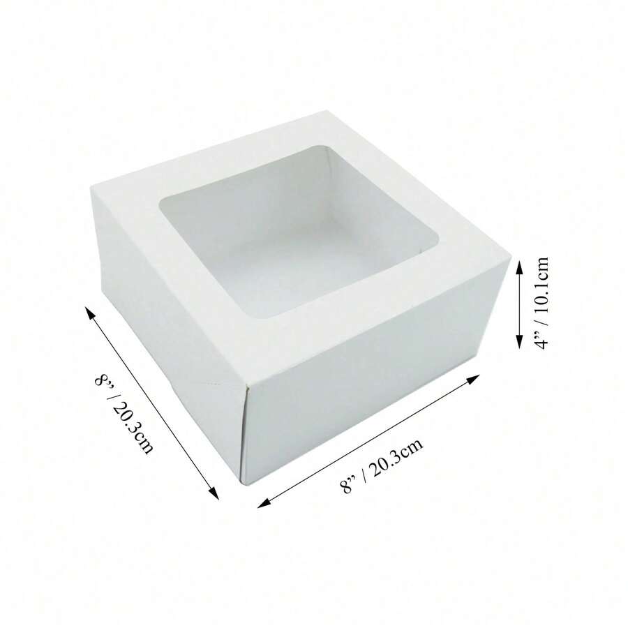 Way To Celebrate! 8x8x4 Inch White Cake Boxes With Window, 3-Count ...