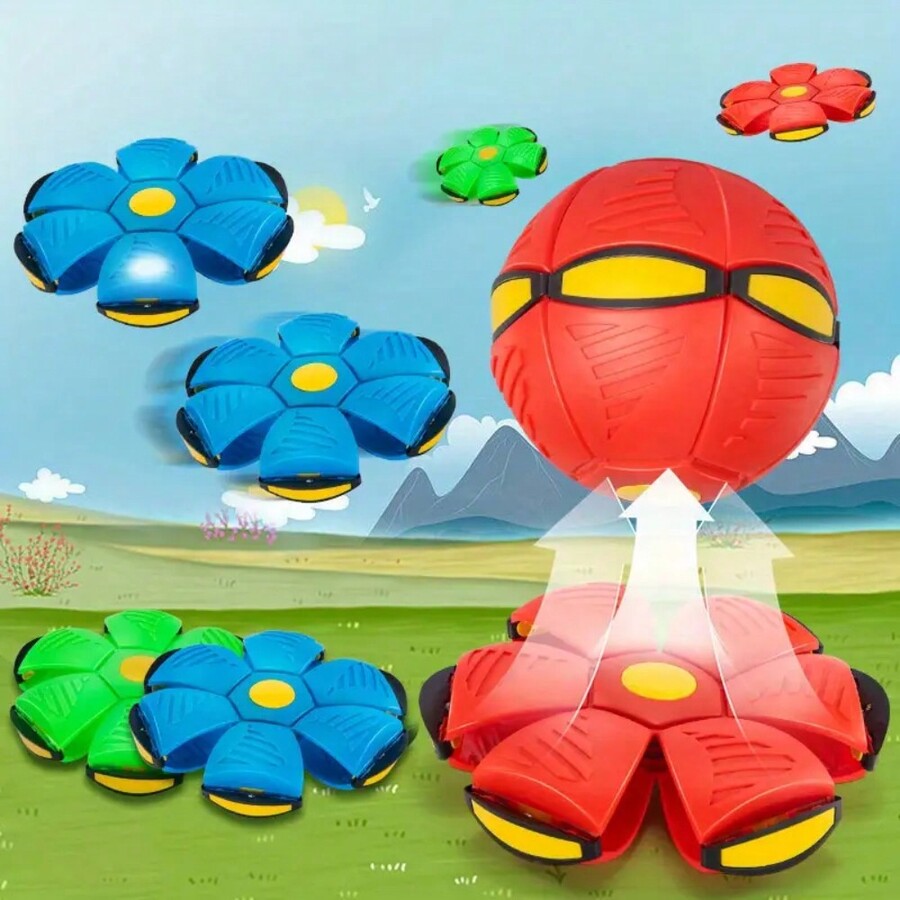 Flying Saucer Ball Elastic Deformation Jumping Ball Venting Toy Outdoor ...