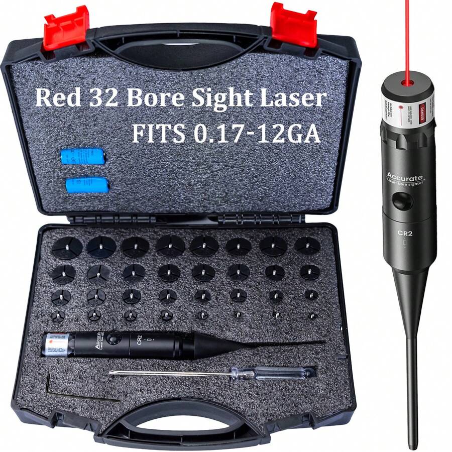 Laser Bore Sight Kit With 32 Adapters Fit For 0.17 To 12GA Shotguns ...