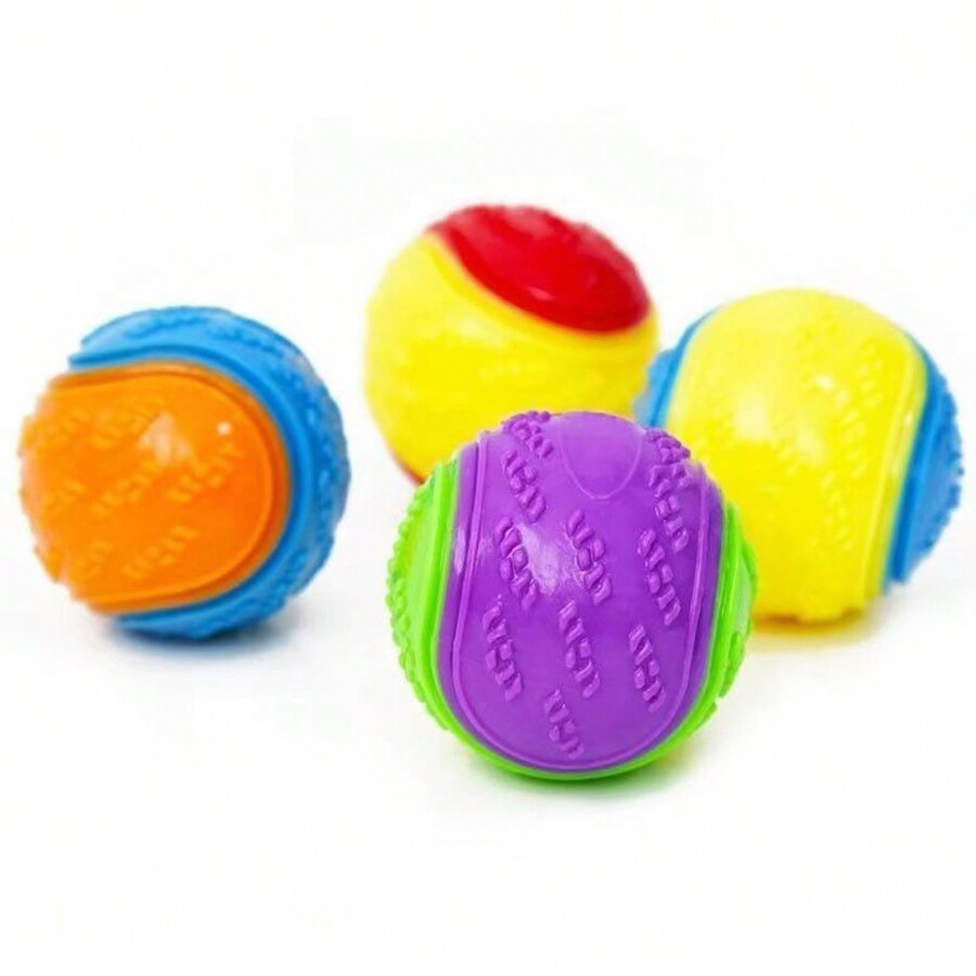 2pcs Random Color Pet Chew Toys Rubber Balls, Teeth Cleaning Balls For ...