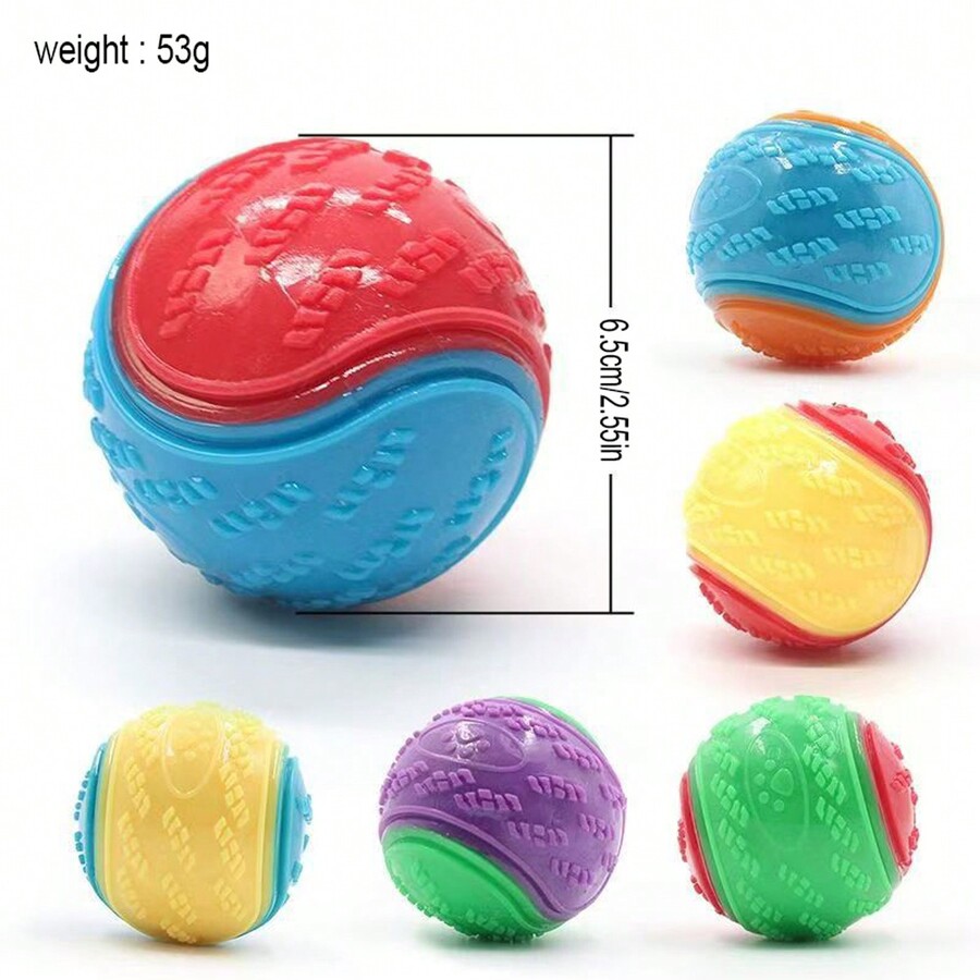 2pcs Random Color Pet Chew Toys Rubber Balls, Teeth Cleaning Balls For ...