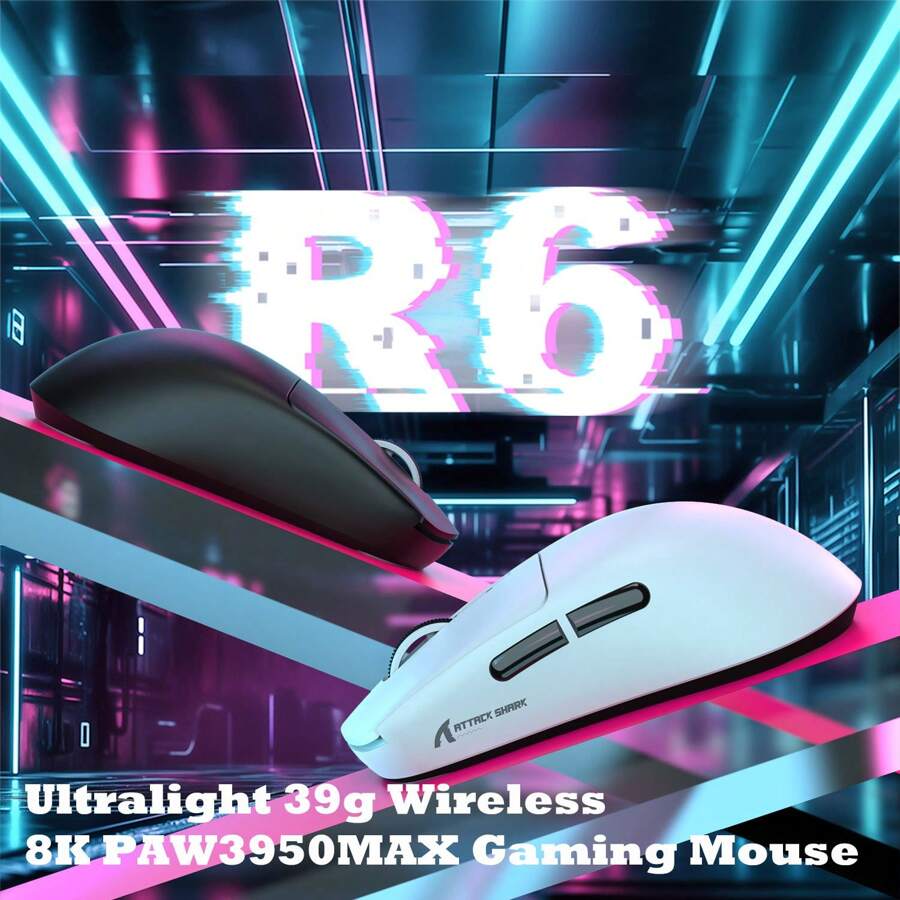 Ratón inalámbrico para juegos Attack Shark R6 de bajo peso, con sensor ...