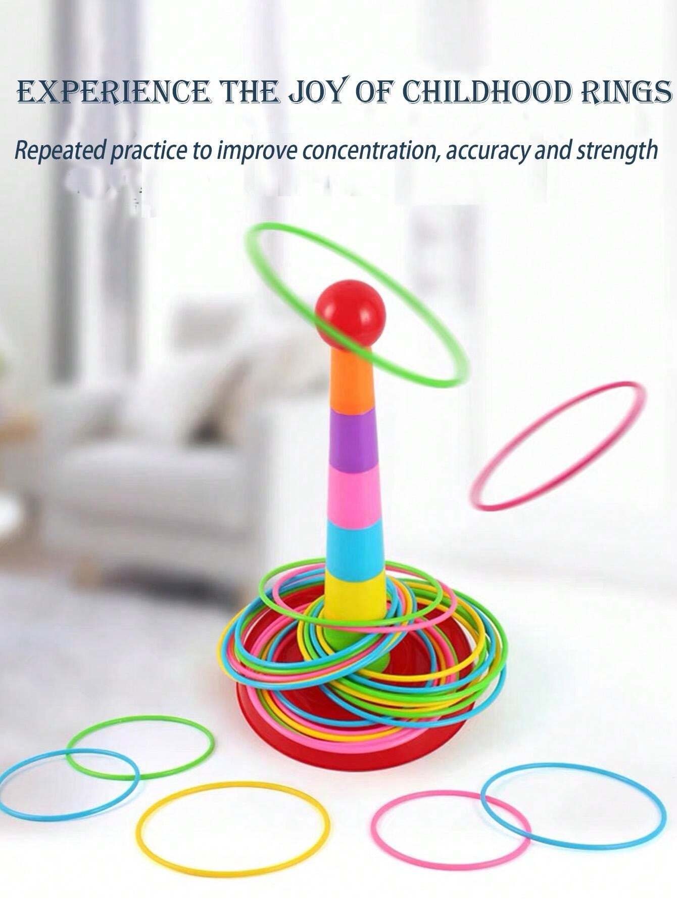 Kids Ring Toss Game Set, Interactive Parent-Child Indoor Outdoor Puzzle ...