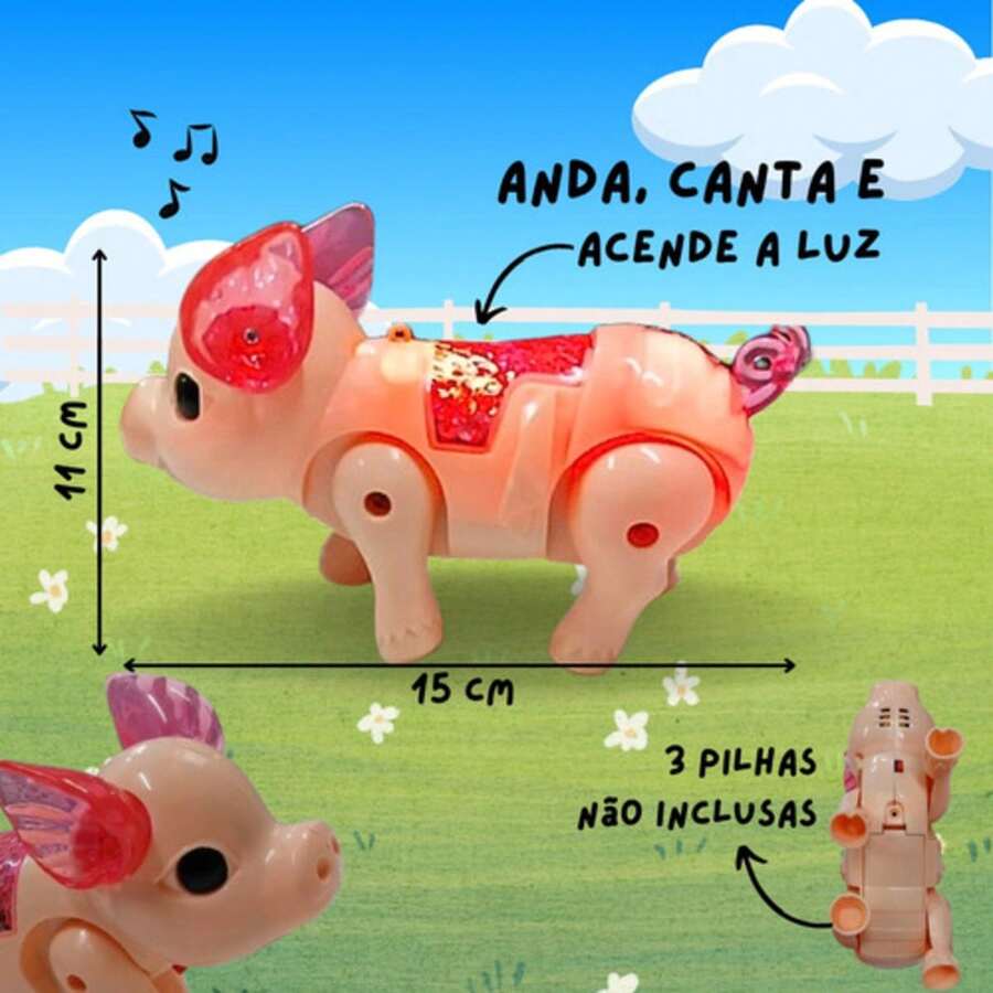 Porco Porquinho Brinquedo Eletrônico C/som Anda Acende Luz | SHEIN Brasil