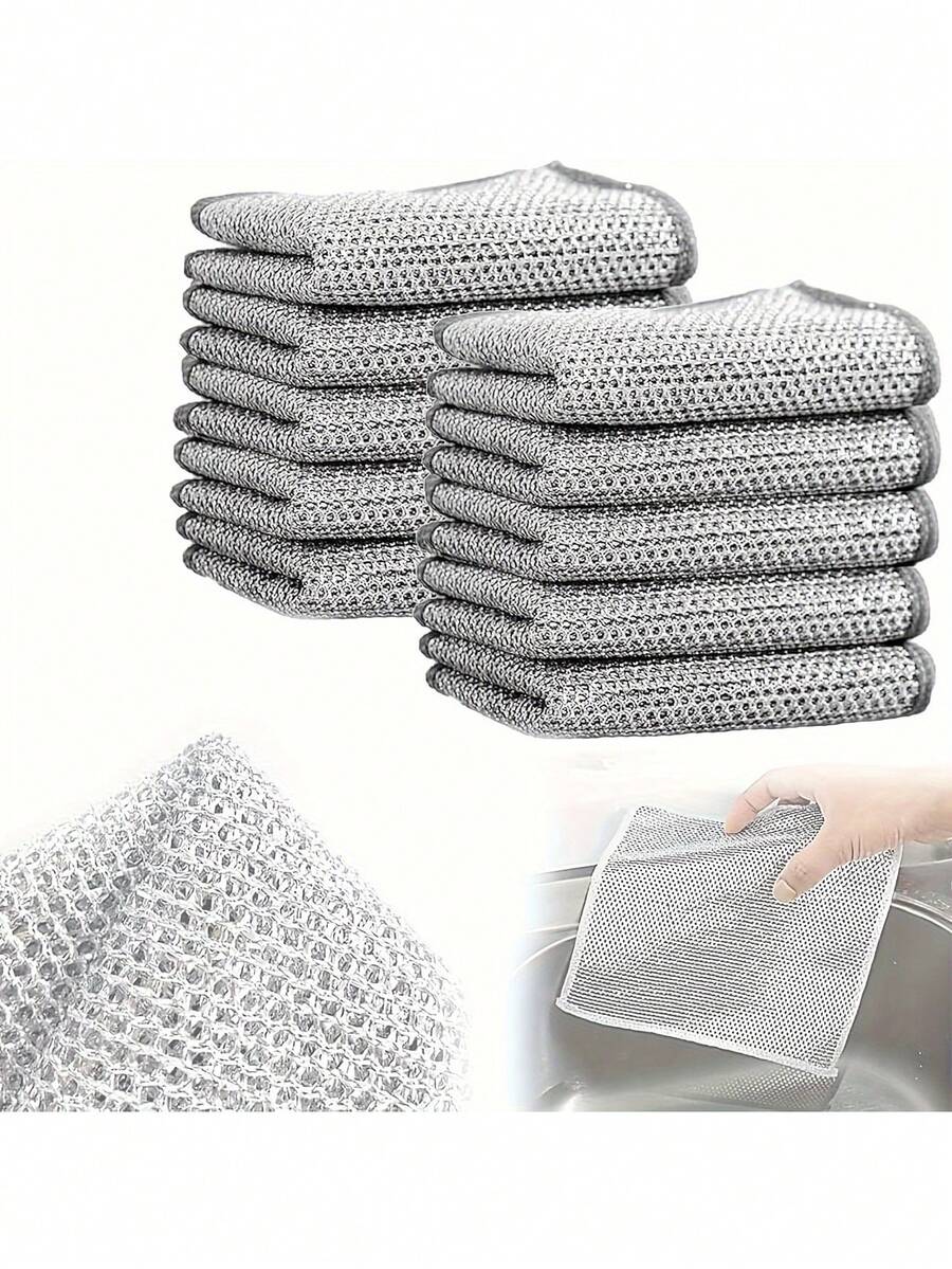 2/5/10/20pcs Non-Scratch Wire Dishcloth, Multipurpose Wire Dishwashing ...