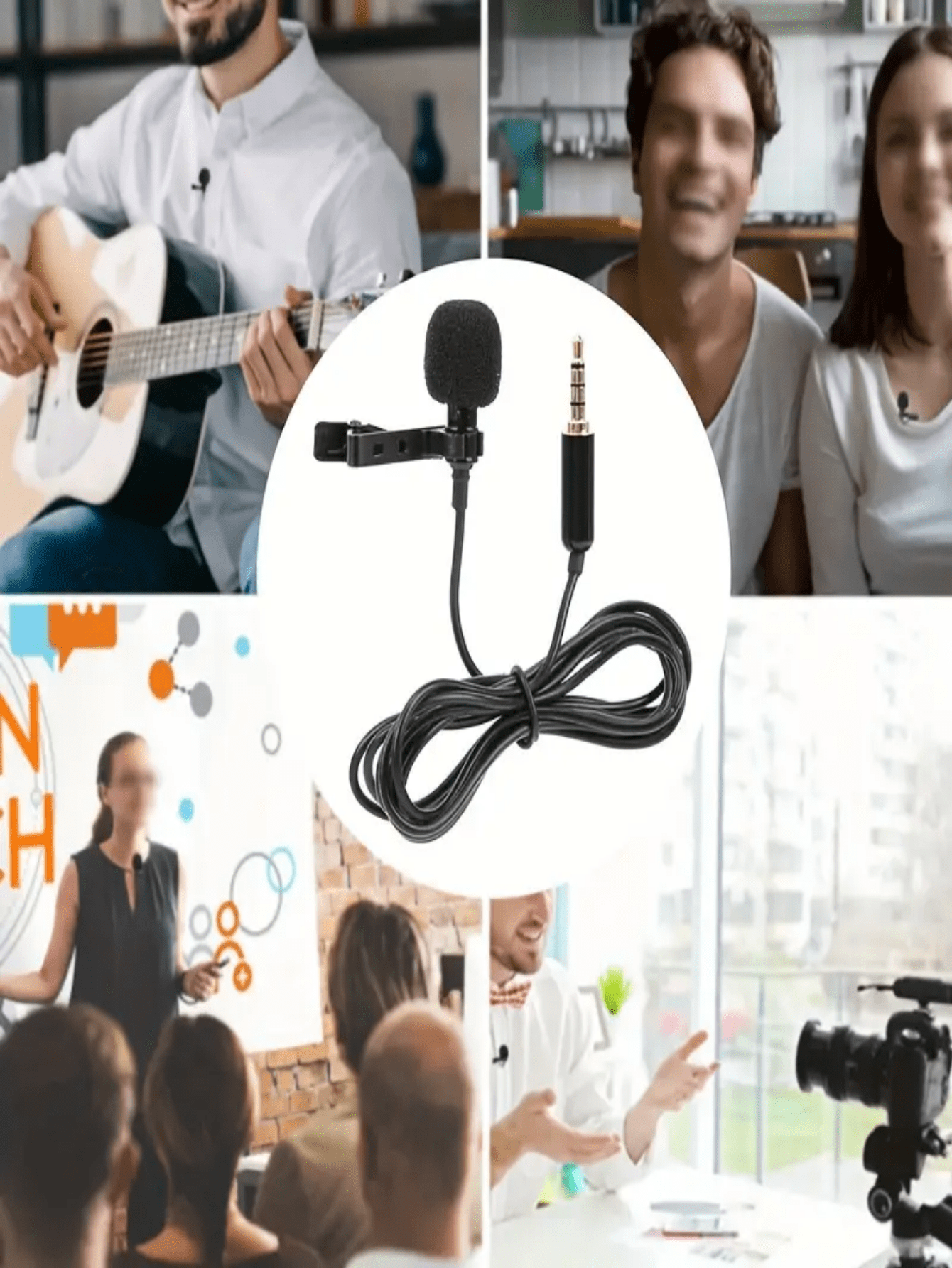 1pc Clip-On Mini Microphone Outdoor Live Recording Noise Reduction ...