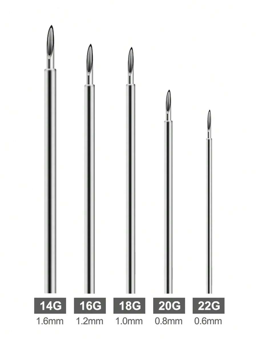 AVYRING Da 2 a 5 aghi monouso per piercing, dimensioni 14G, 16G, 18G, 20G e 22G, kit per ...