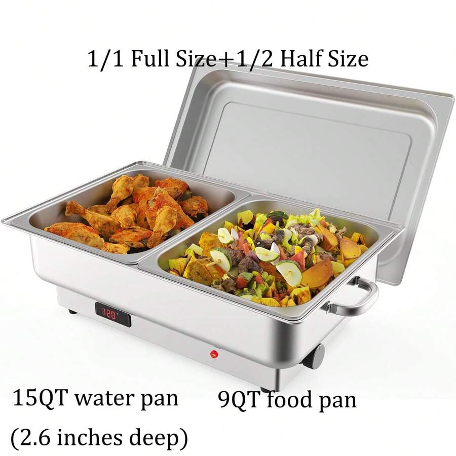 9QT Chafing Dish Buffet Set | Stainless Steel Warmers With Full-Size ...