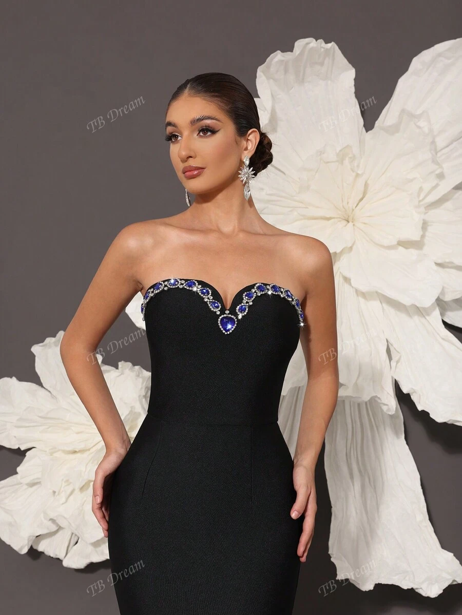2025 Rhinestone Bandage Dress Luxury Formal Dress Women Elegant Long ...
