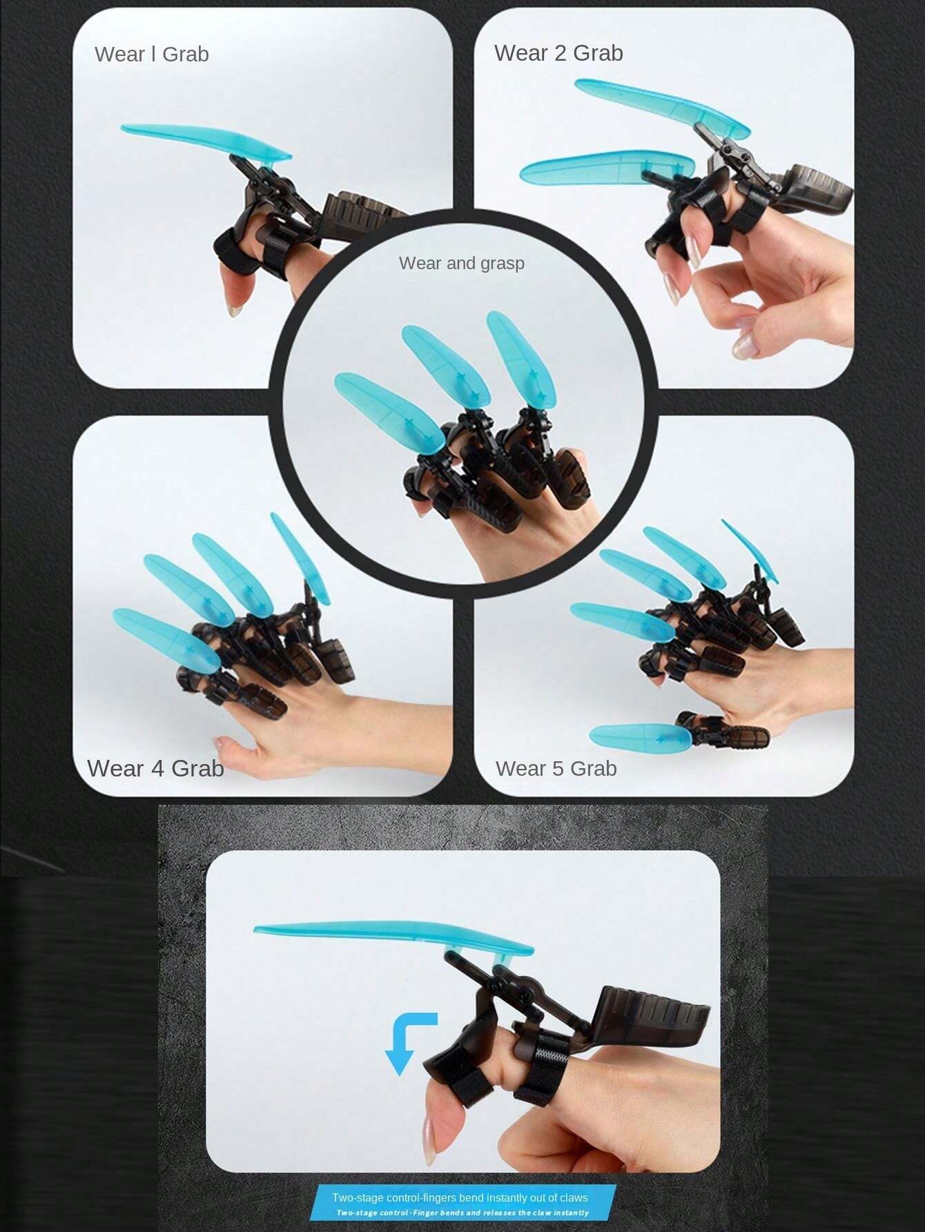 Glowing Mechanical Claw, Wolf Claw Model, Stretchy, Finger Armor ...
