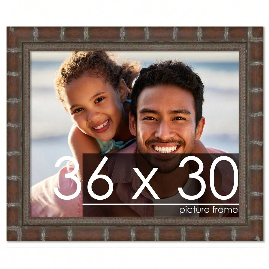 Custompictureframes.Com 36x30 Modern Bamboo Picture Frame UV Acrylic 5 ...