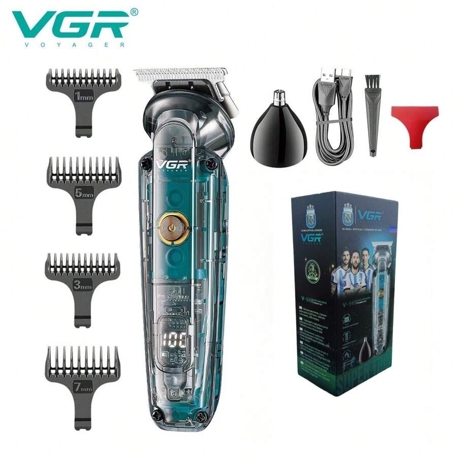 VGR VGR Haarschneider Elektrisch, wasserdicht, mit transparentem digitalen Display, kabelloser ...