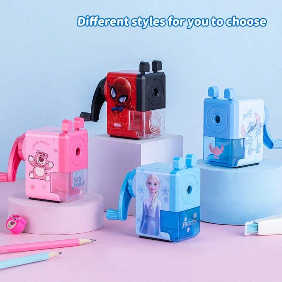 DISNEY3 Disney Hand-Cranked Pencil Sharpener, Cartoon Pencil Sharpener ...