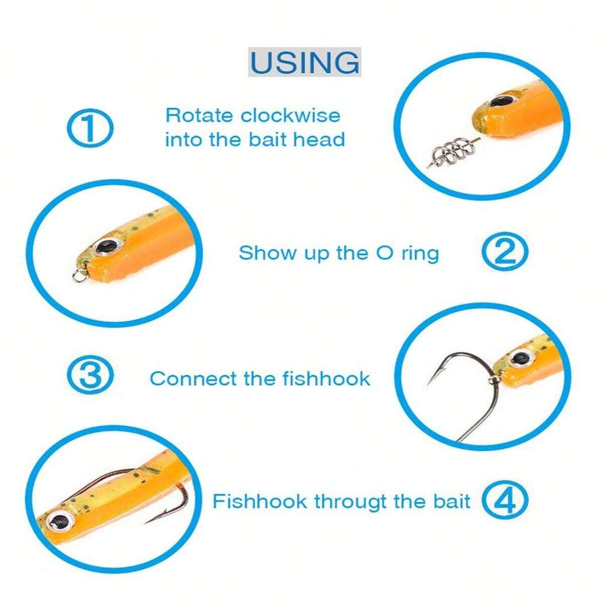 Soft Lure Bait Spring Twist Lock Outdoor Fishing Crank Hook Centering ...