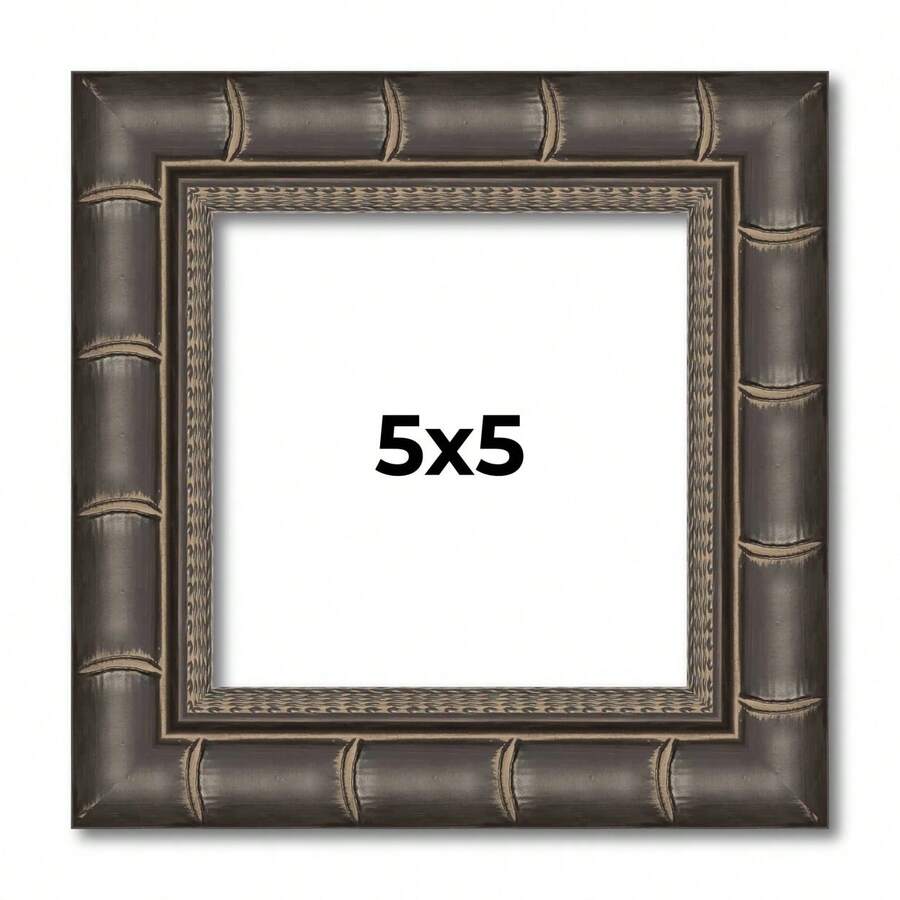Custompictureframes.Com 5x5 Modern Bamboo Picture Frame UV Acrylic 5 ...