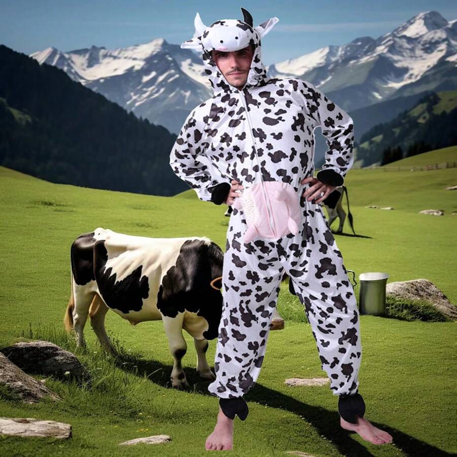 Adult Men Cow Pajamas Costume For Christmas Costumes | SHEIN EUR