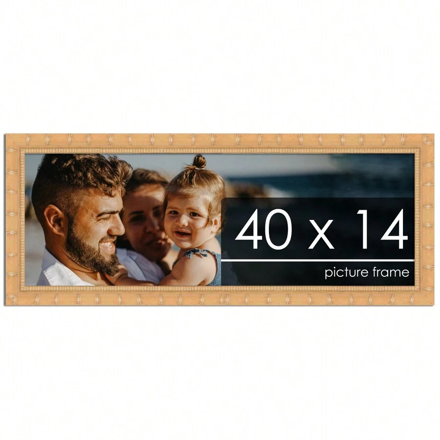 Custompictureframes.Com 40x14 Modern Bamboo Picture Frame UV Acrylic 5 ...