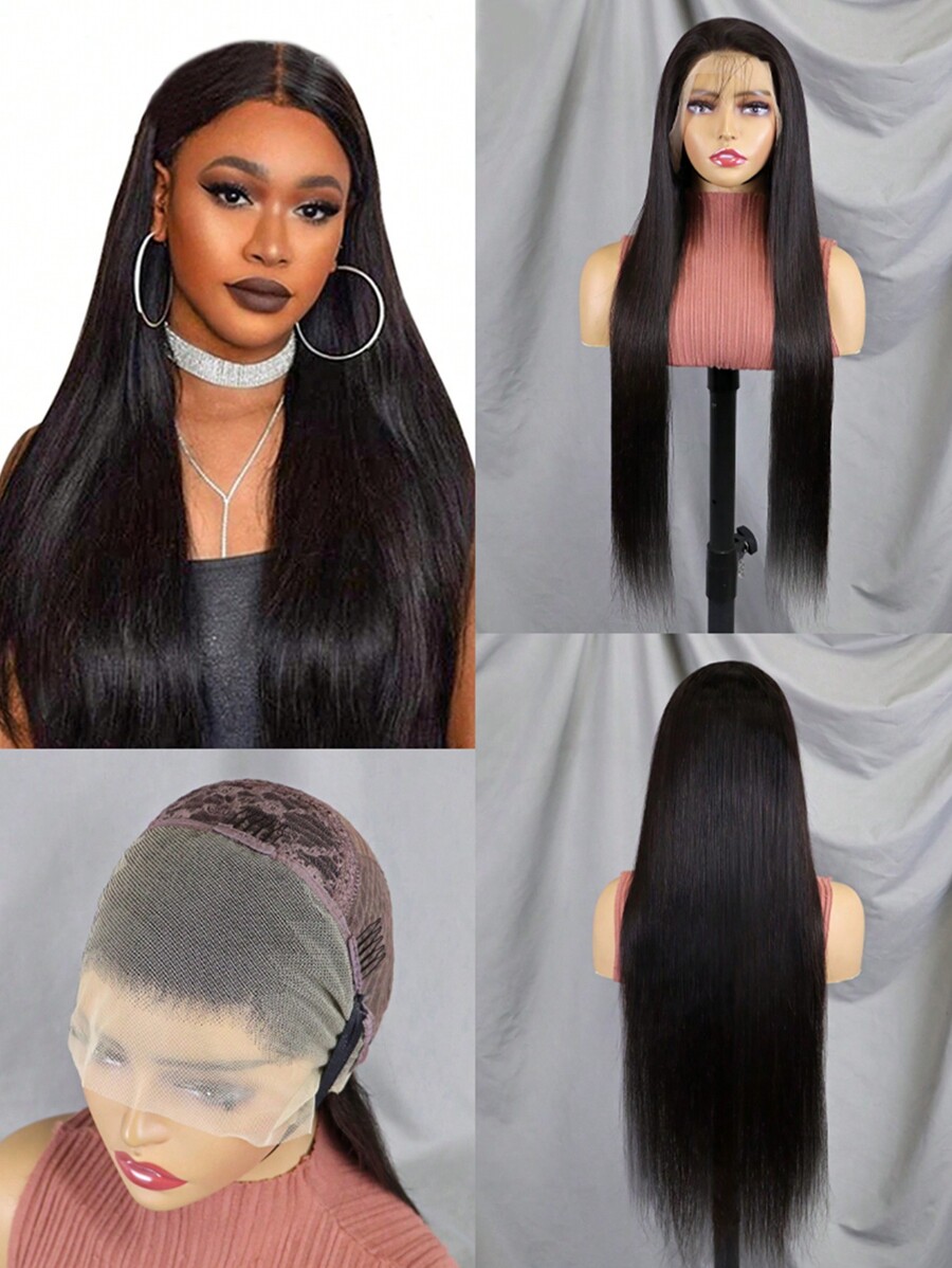 36 Inch Human Hair 13x4 Transparent Lace Wigs Straight Wigs Human Hair ...