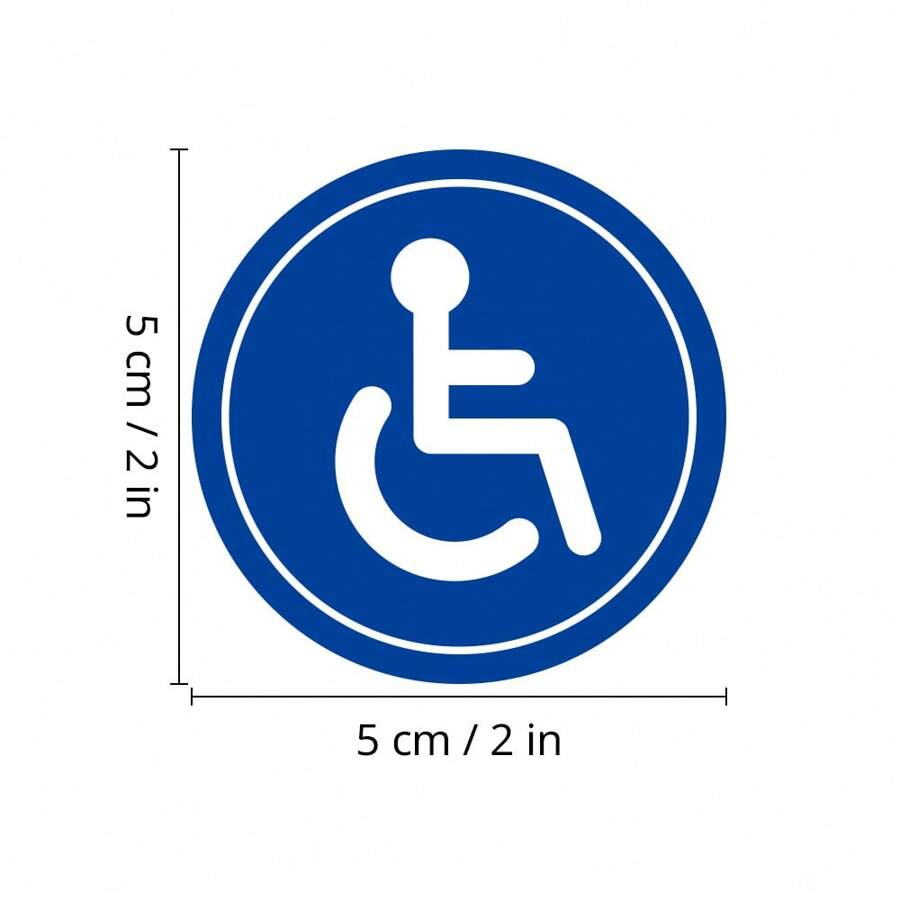 5/10pcs Disability Symbol Stickers, Round Handicap Signs Labels For ...