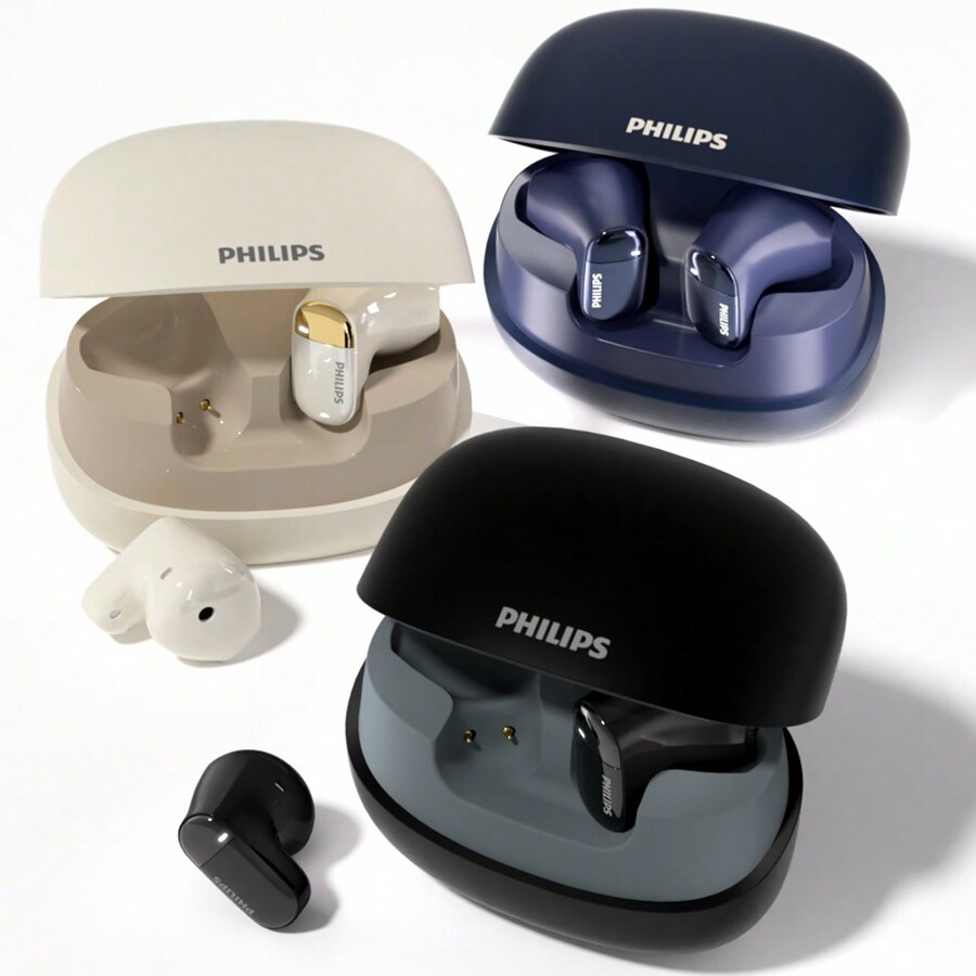 PHILIPS سماعات رأس لاسلكية نصف داخلية الأذن TAT2169، تصميم أنيق، مناسب ...