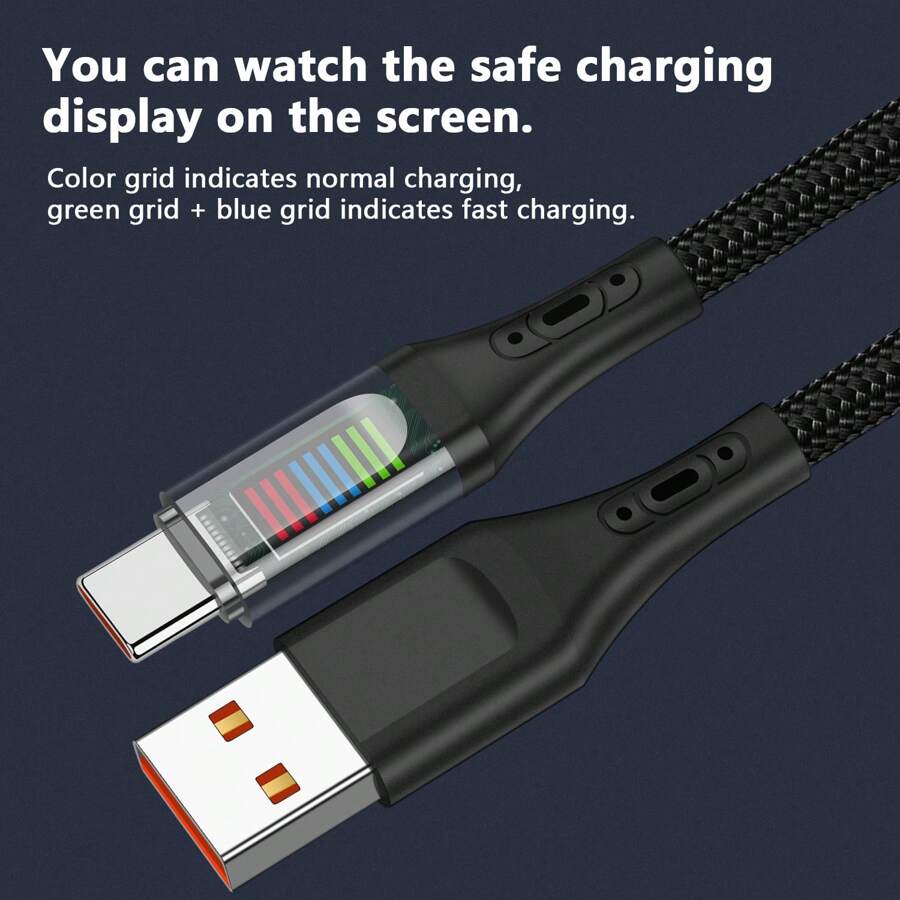 OOZCC Marquee Fast Charging Cable: 120W 6A USB Type C Charge Cable With ...