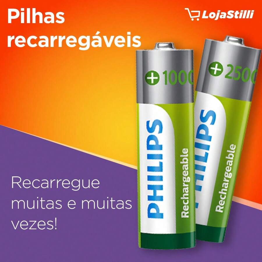 PHILIPS Philips AAA Rechargeable Battery 3A 1000mAh Stick 2 Units ...