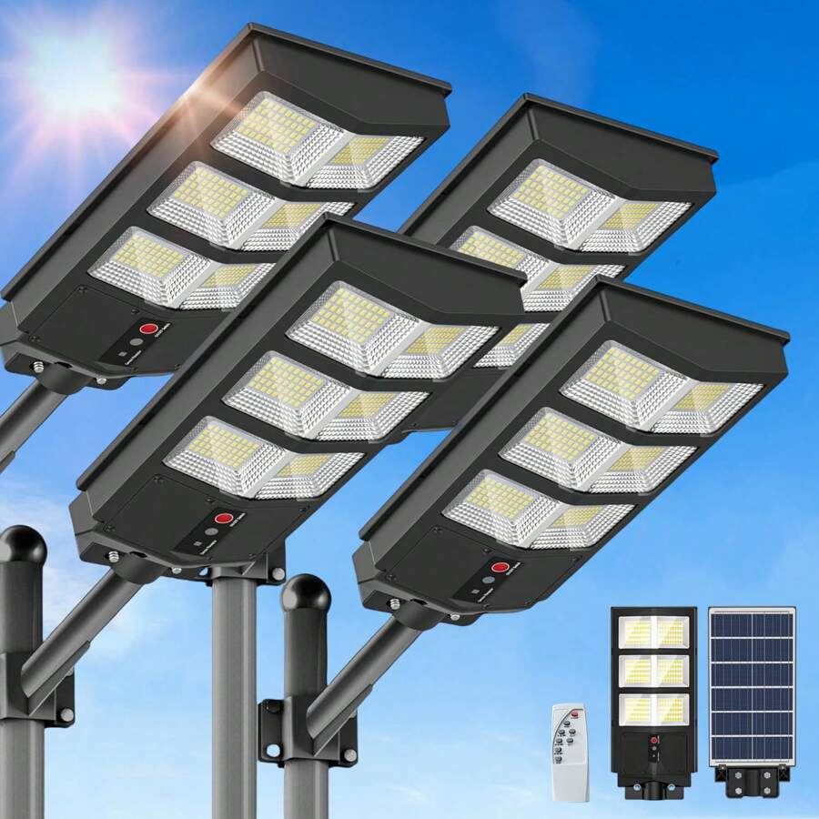 Outdoor Solar Powered Light - Wide Angle 6500K Solar Lights With Motion ...