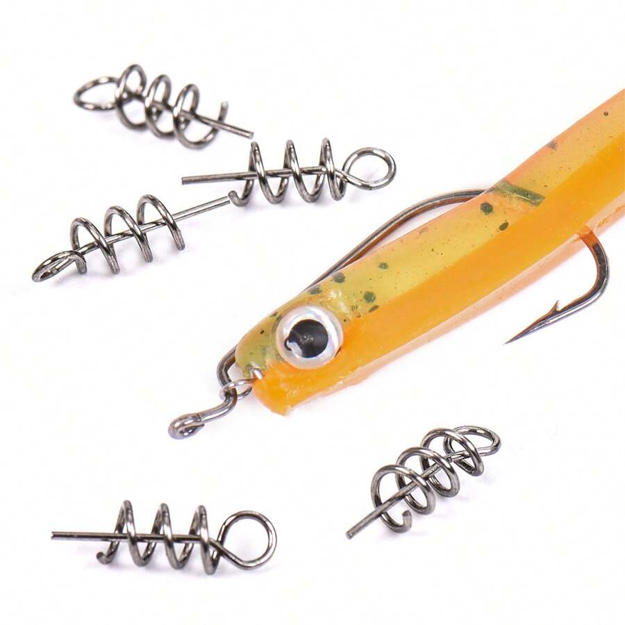 Soft Lure Bait Spring Twist Lock Outdoor Fishing Crank Hook Centering ...