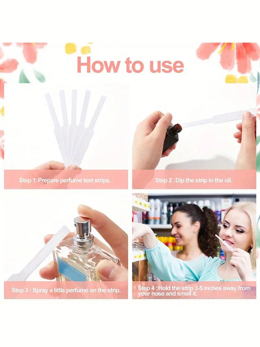 100pcs Fragrance Test Paper, Disposable Fragrance Test Strips, 13cm ...